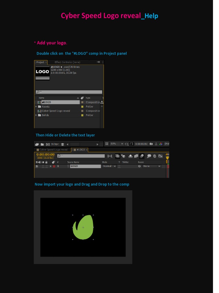 Cyber Speed Logo Reveal Instructions | PDF | Art