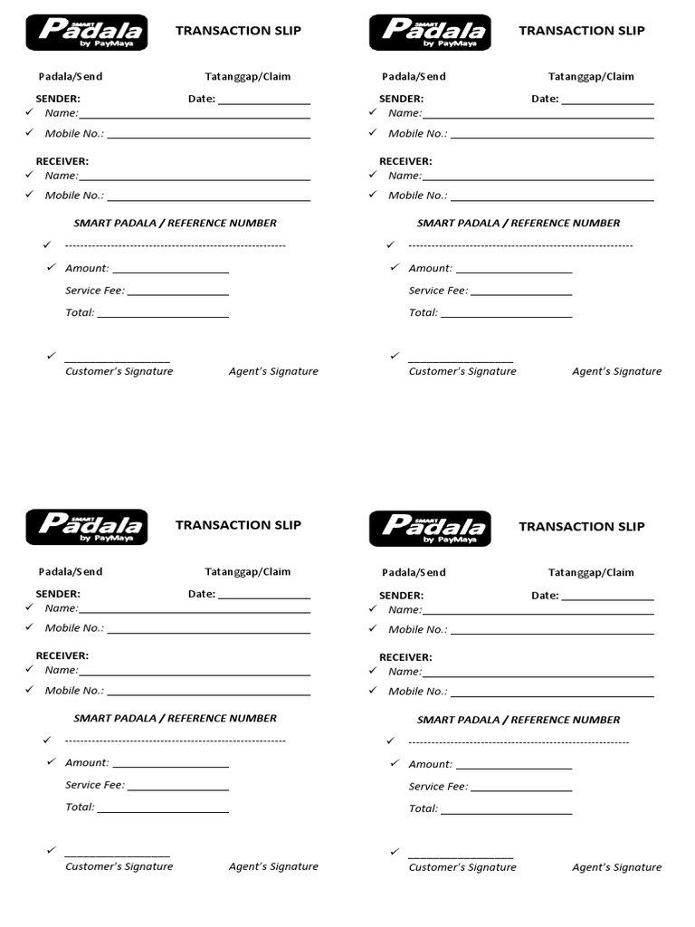 Transaction Slip Template for Money Transfer | PDF | Payments | Banking ...