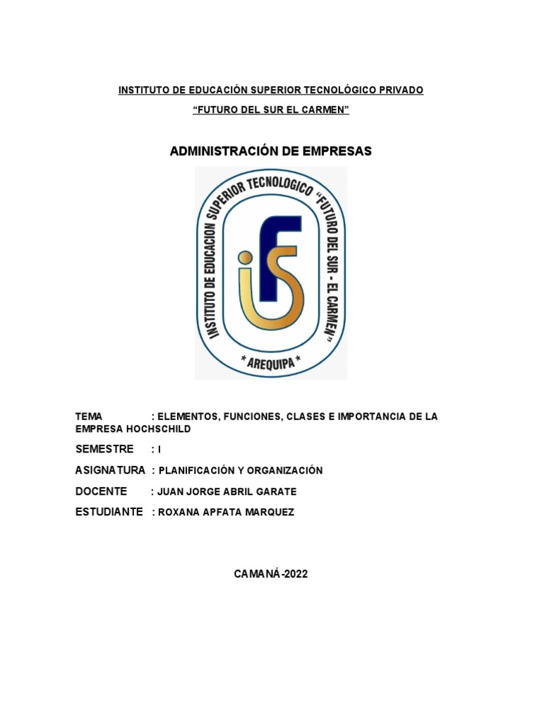 Elementos y Funciones de HOCHSCHILD | PDF | Minería | Perú