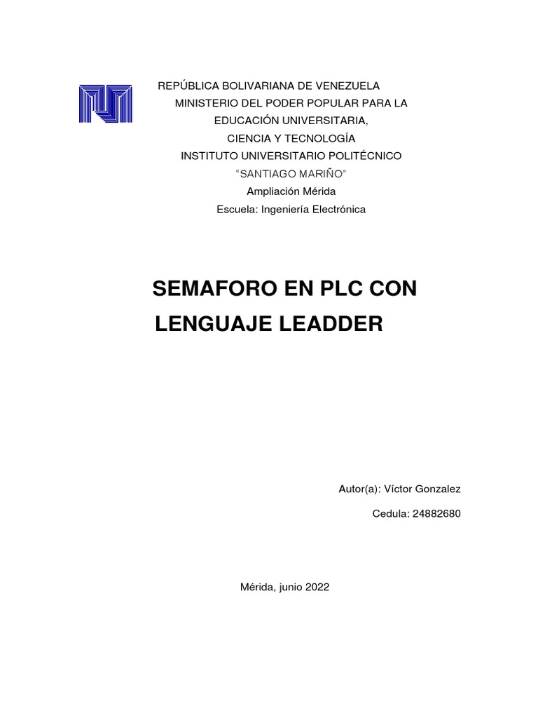Semáforo en PLC: Diagrama Ladder | PDF | Controlador lógico programable ...