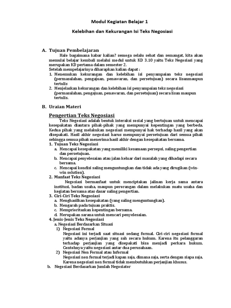 Modul Kegiatan Belajar 1 (KD 3.10) | PDF | Karier & Perkembangan | Hukum