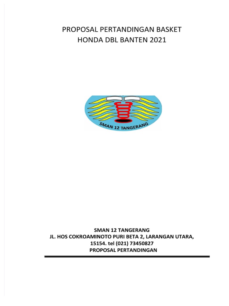 Proposal DBL SMAN 12 Tangerang | PDF | Karier & Perkembangan | Olahraga & Rekreasi