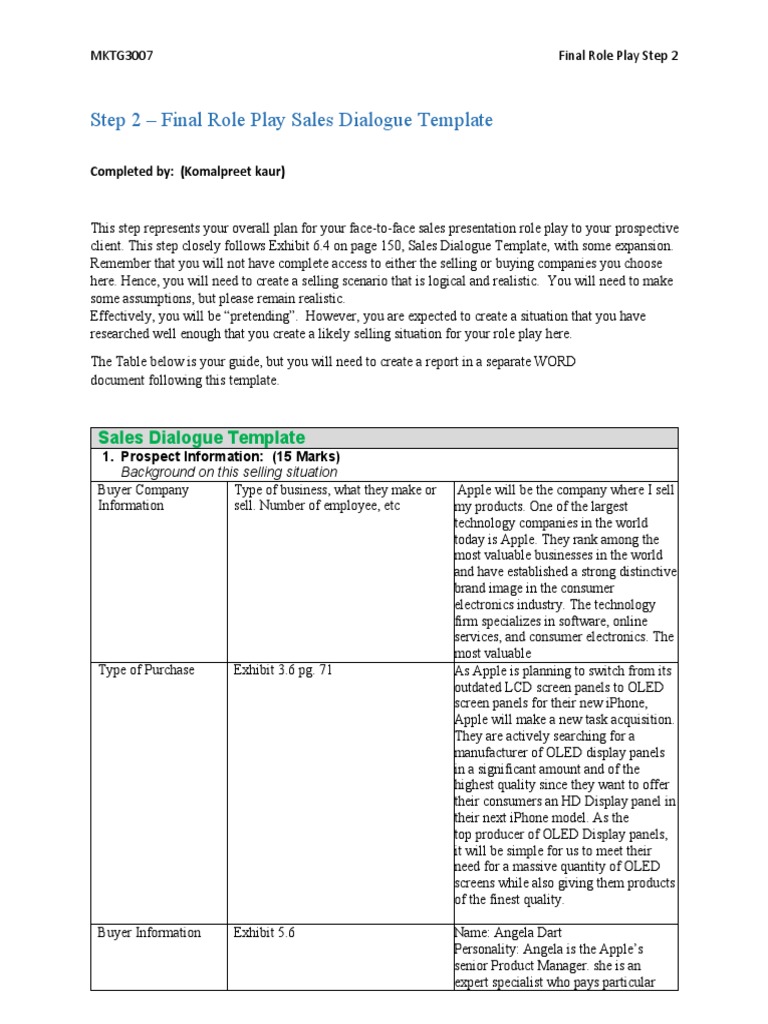 Sales Role Play: Targeting Apple | PDF | Oled | Apple Inc.