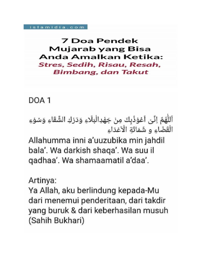 7 Doa Pendek Mujarab | PDF