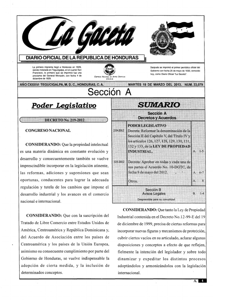 Ley Que Reforma La Ley De Propiedad Industrial En Materia De