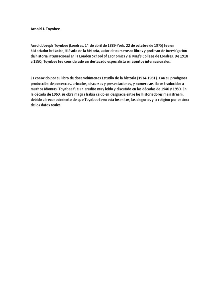 Historiador - Arnold Joseph Toynbee | PDF