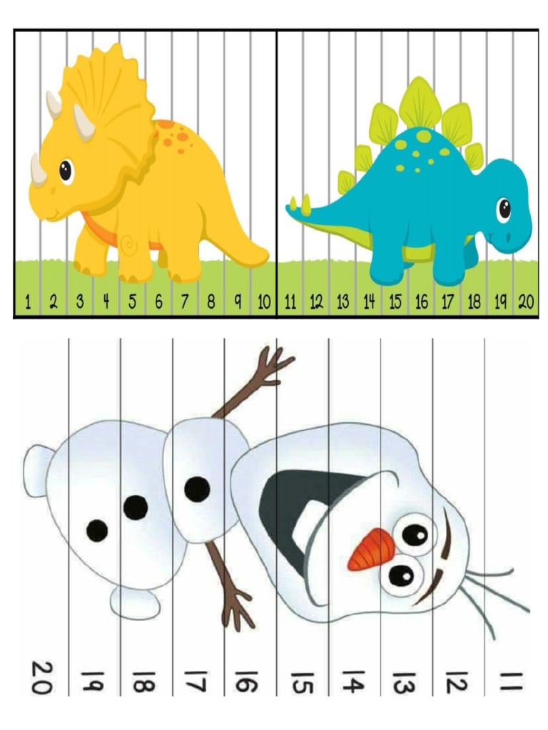 Rompecabezas Con La Numeración Del 1 Al 20 | PDF