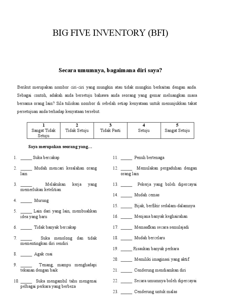 Borang Bfi | PDF | Pengembangan Diri