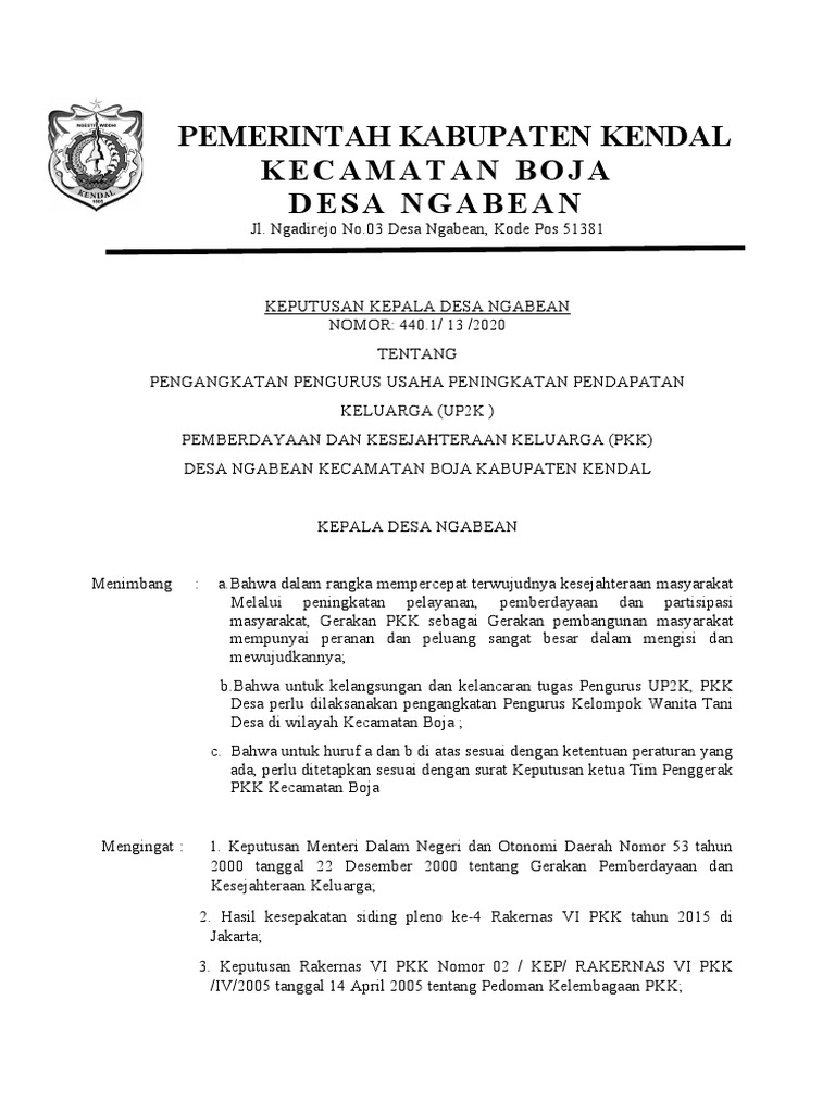 SK Pengelola Up2k | PDF