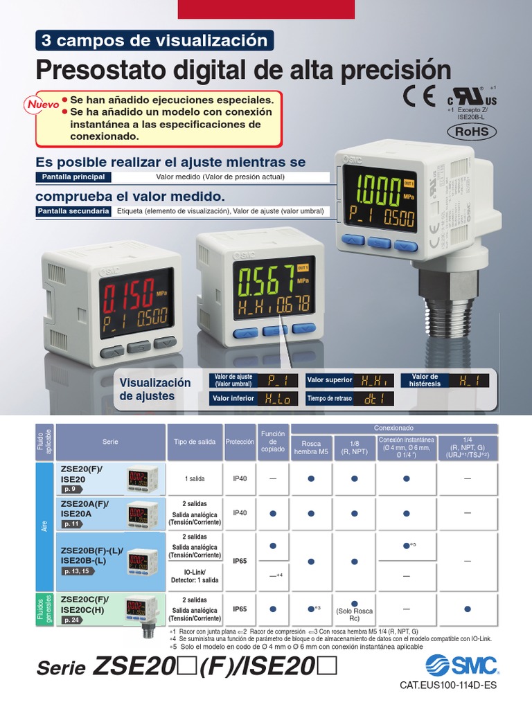 Zse20 Ise20 D - Es | PDF | Pascal (Unidad) | Presión