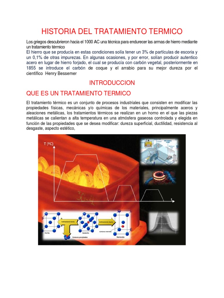 Historia Del Tratamiento Termico | PDF | Tratamiento a base de calor | Acero