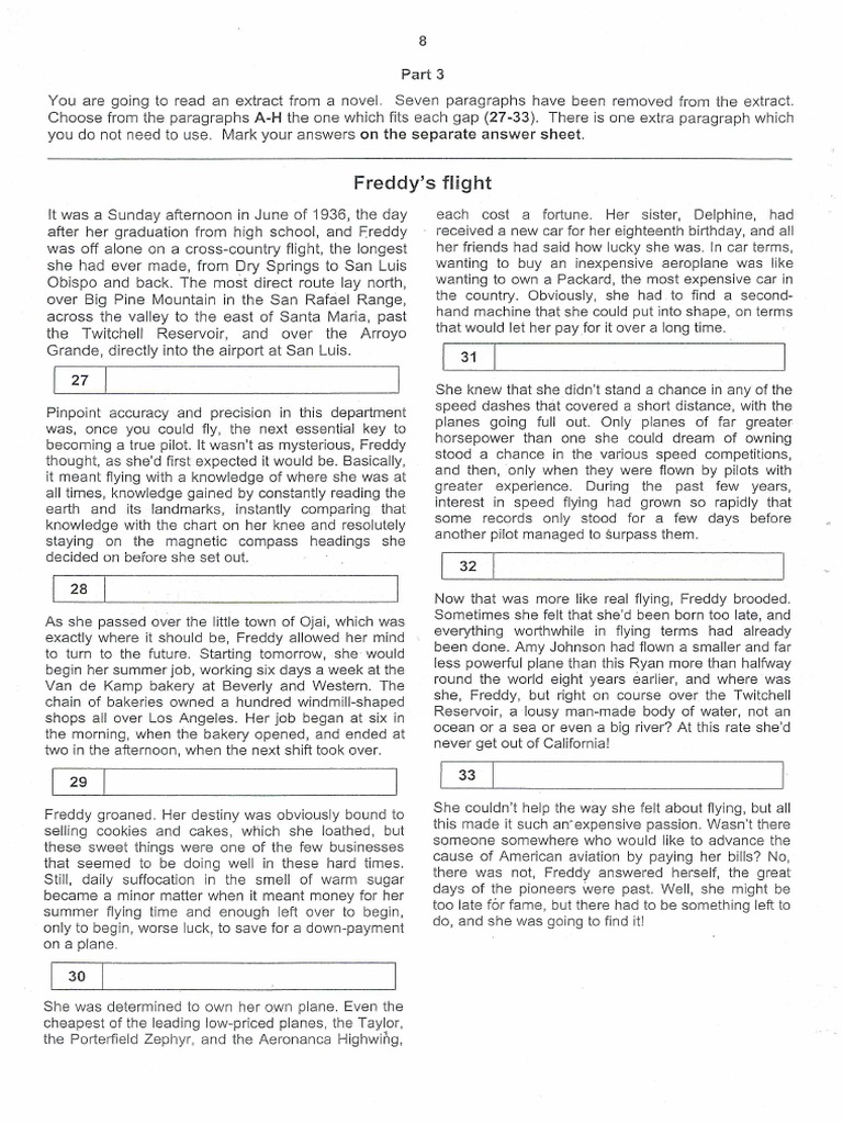 6 Tasks Gapped Text - PDF Reading Comprehension 1 | PDF