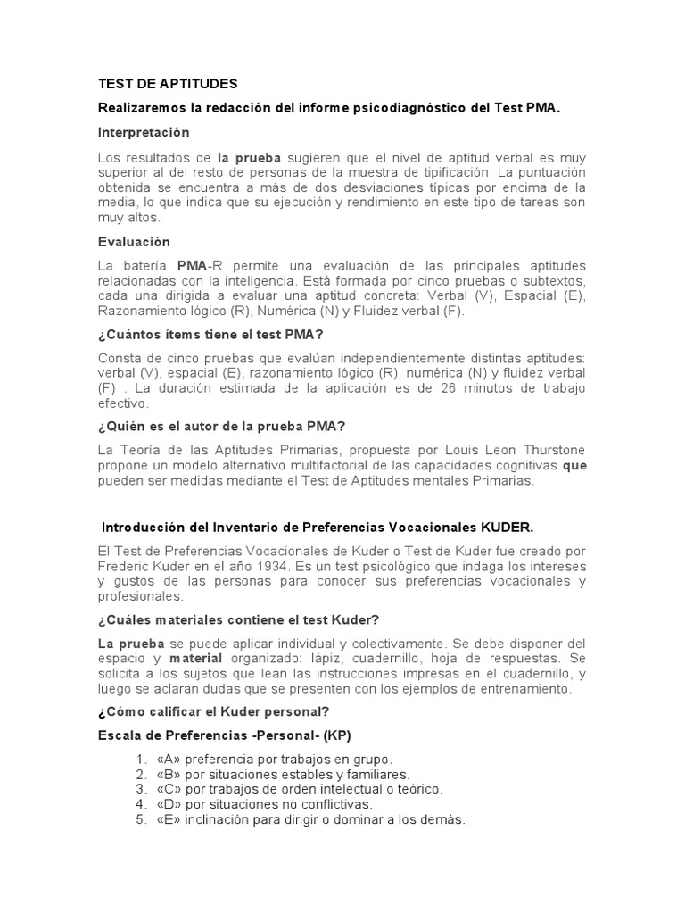 Test de Aptitudes | PDF