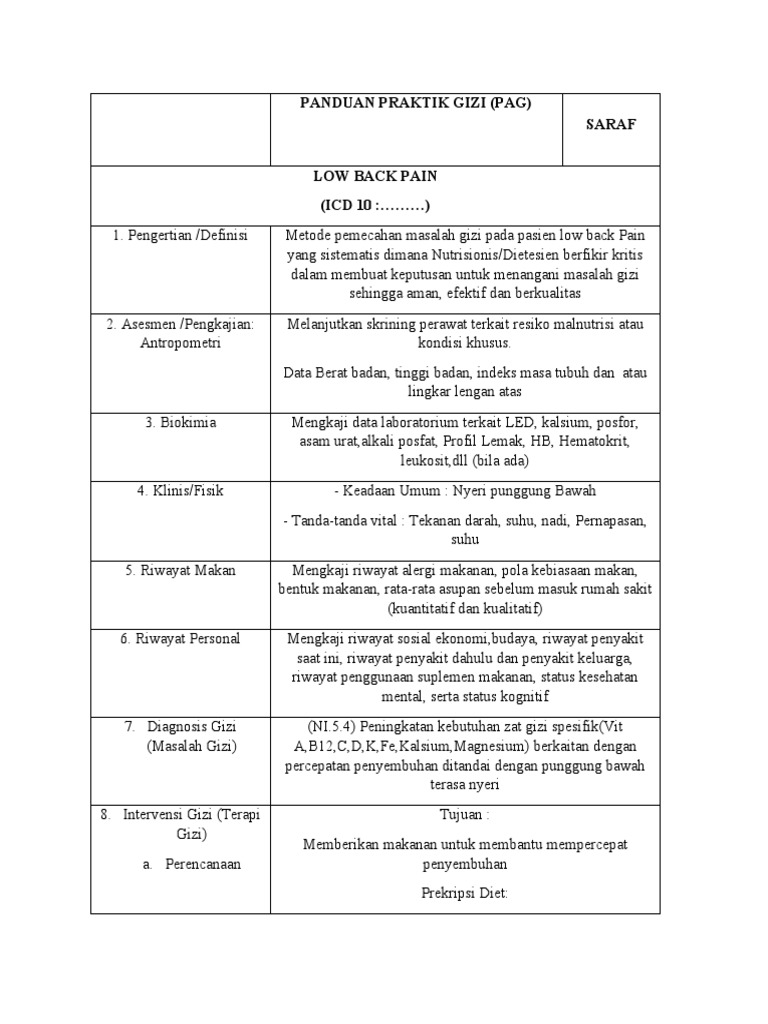 Panduan Praktik Gizi LBP | PDF