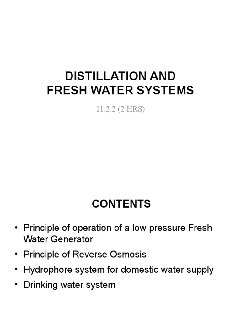 Distillation and Fresh Water Systems | PDF | Osmosis | Water