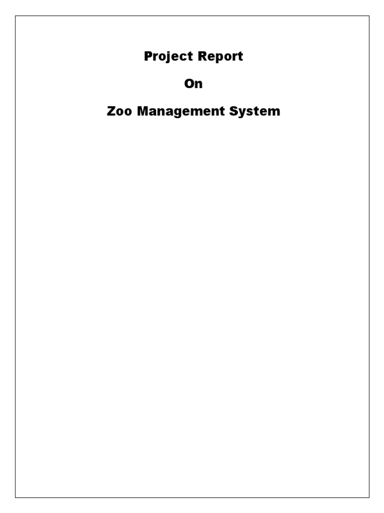 Project Report On Zoo Management System | PDF | Conceptual Model ...