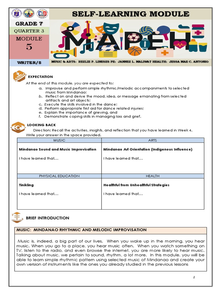 Self-Learning Module: Grade 7 | PDF | Grief | Psychology