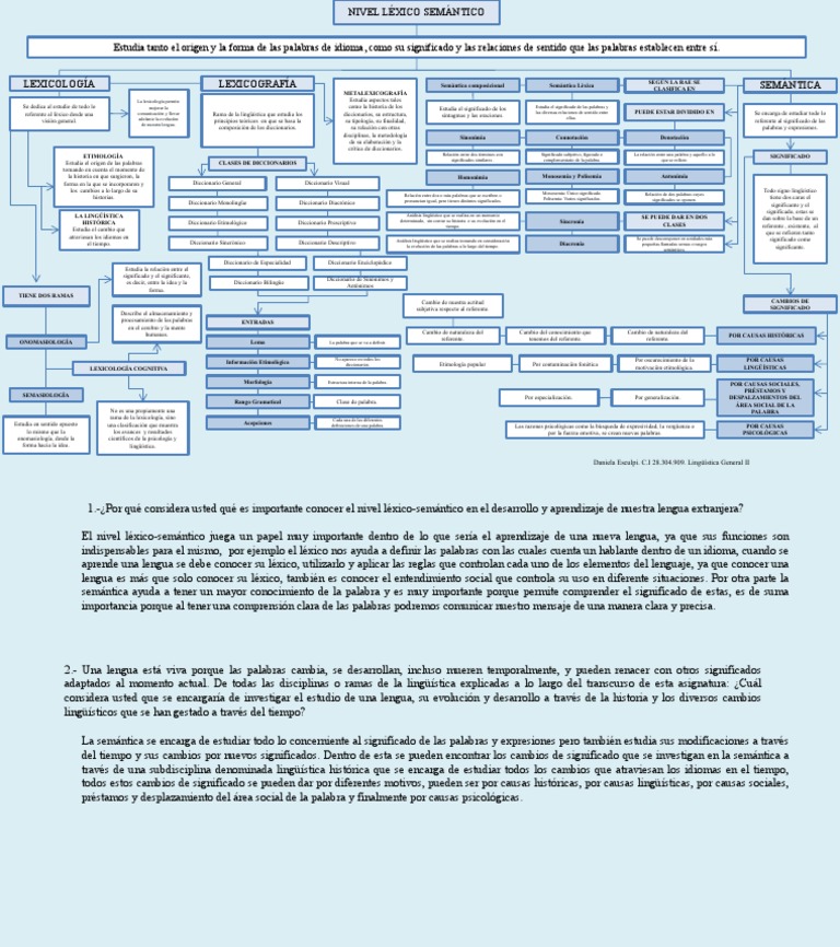 Nivel Léxico-Semántico. Mapa | PDF | Palabra | Diccionario