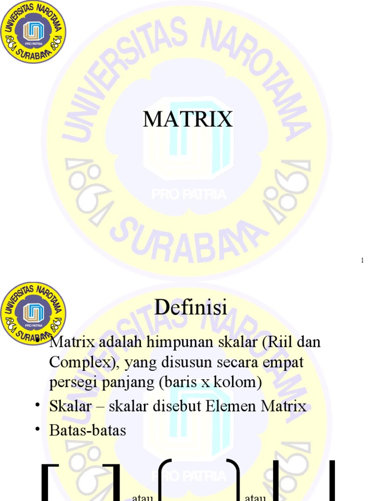 Definisi dan Operasi Matrix | PDF