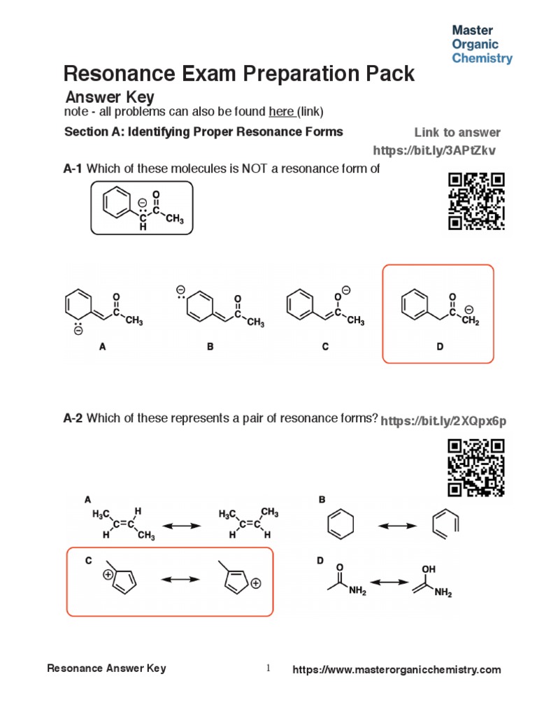 Resonance Exam Preparation Pack: Answer Key | PDF | Condensed Matter ...