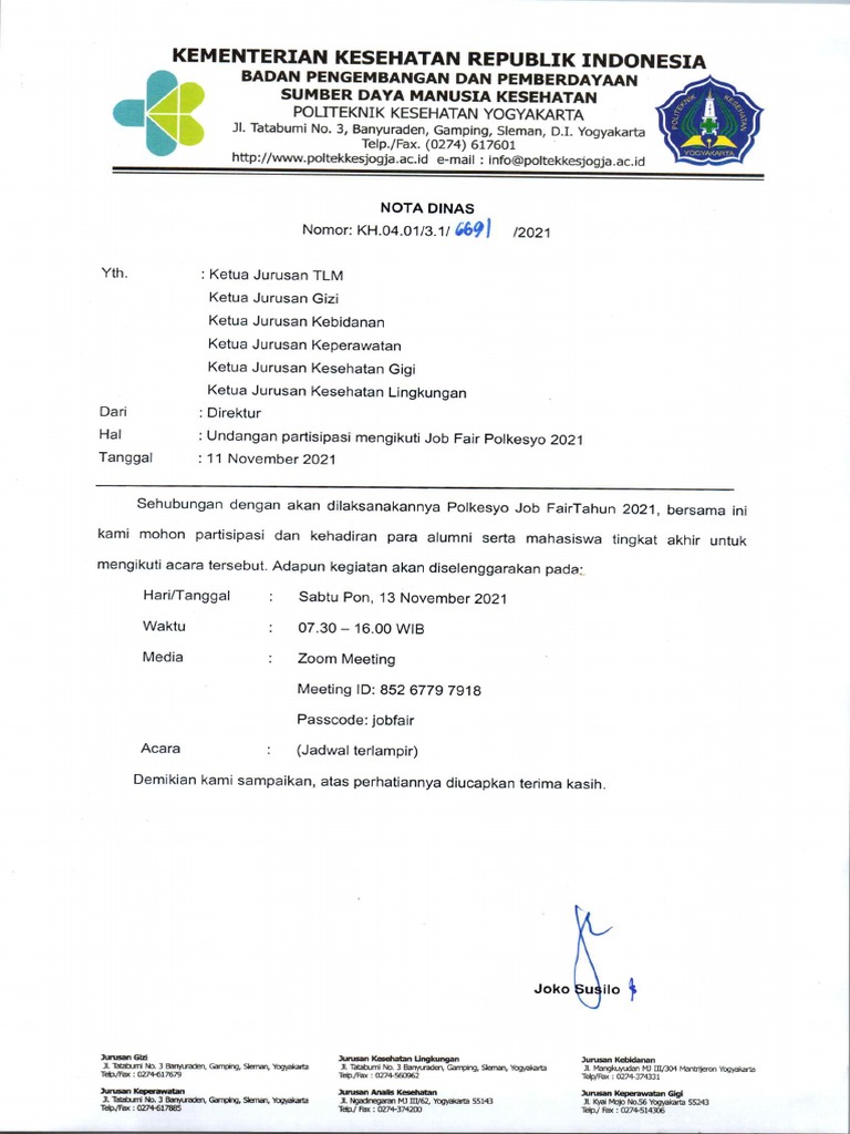 Undangan Peserta JOB Fair Daring | PDF