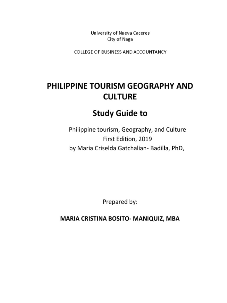 Phil Tourism Module 1 3doc | PDF | Distance Education | Tourism