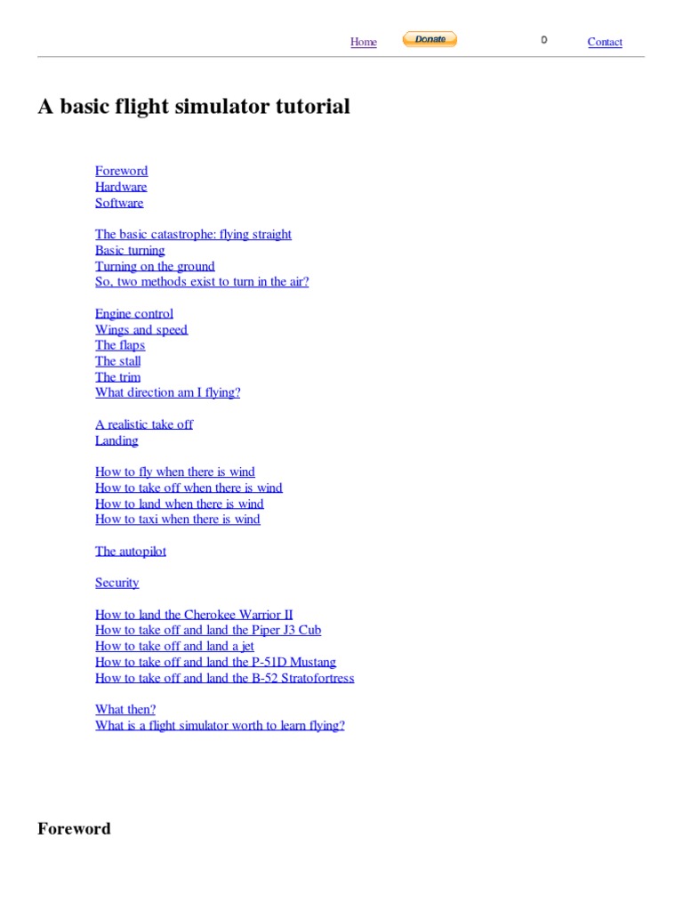 A Basic Flight Simulator Tutorial | PDF | Rudder | Internal Combustion Engine