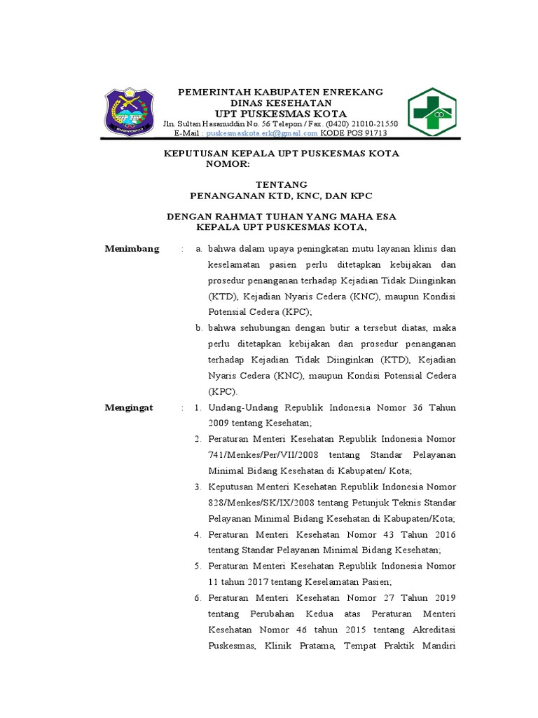 9.1.1.6 SK Penanganan KTD, KPC, KNC | PDF