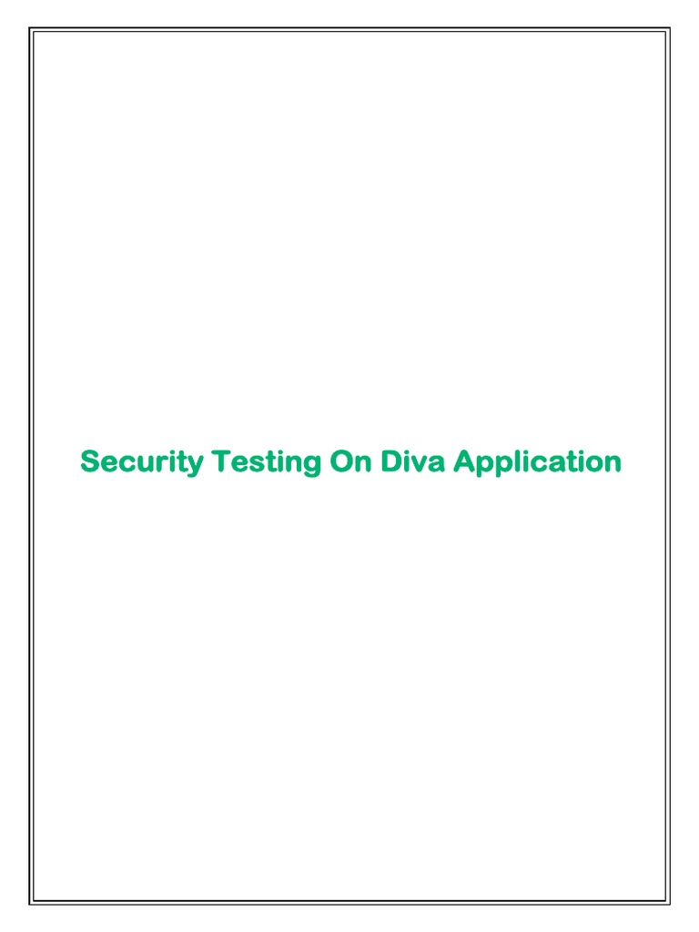 Security Testing On Diva Application | PDF | Mobile App | Password