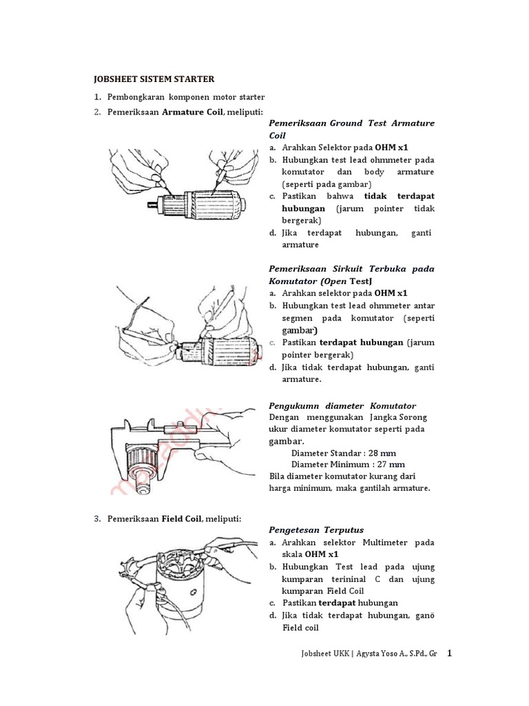 Jobsheet Sistem Starter | PDF