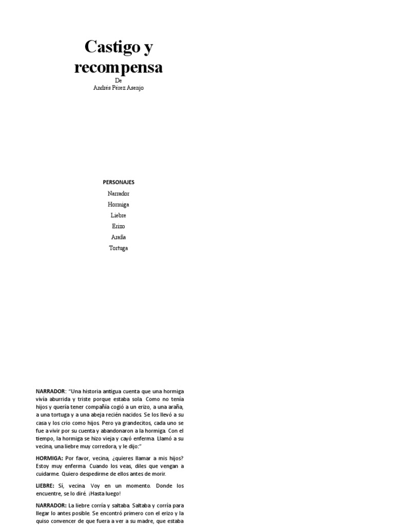 (TEATRO) Castigo y Recompensa | PDF