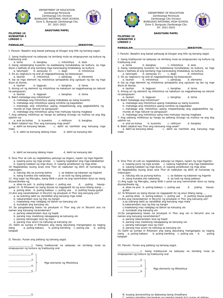 Week 1, Grade 10 | PDF