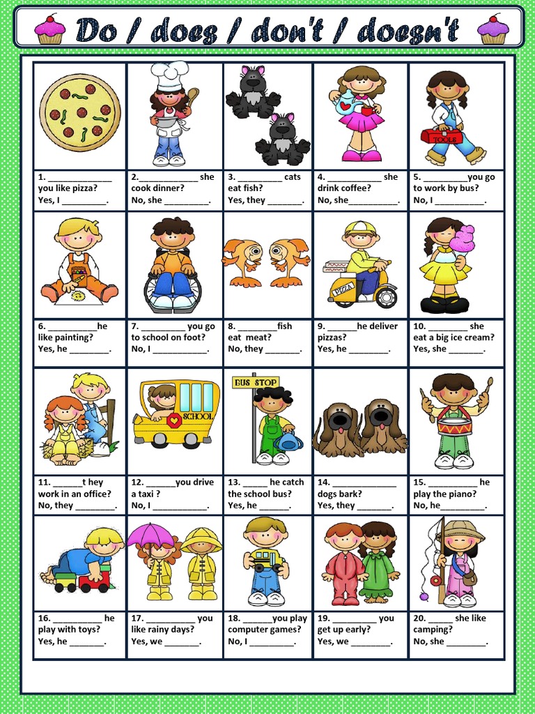 Do Dont Does Doesnt Exercise | PDF