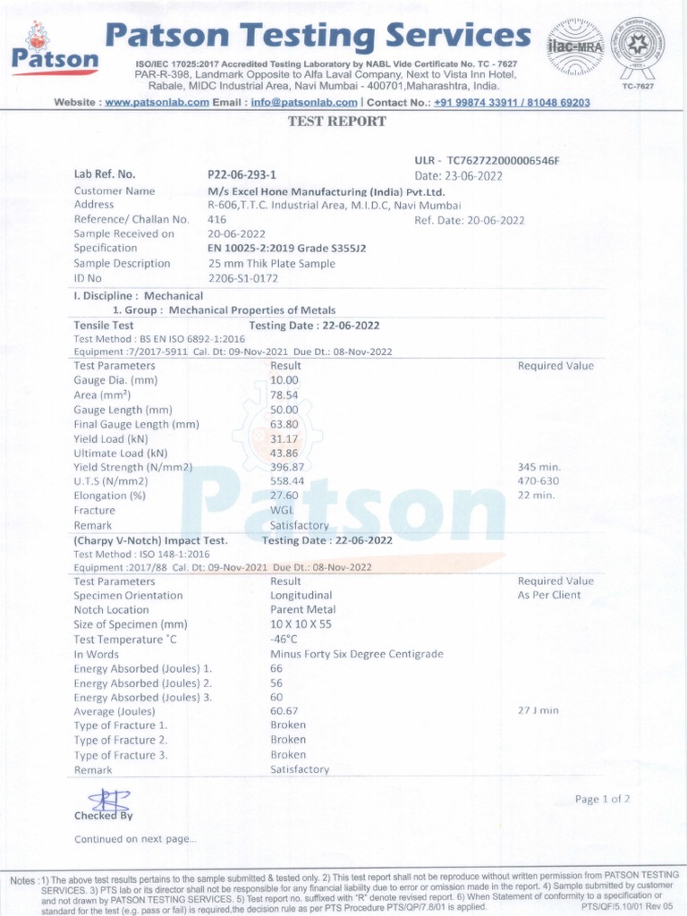 S355J2 Plate MTC | PDF | Transition Metals | Chemistry