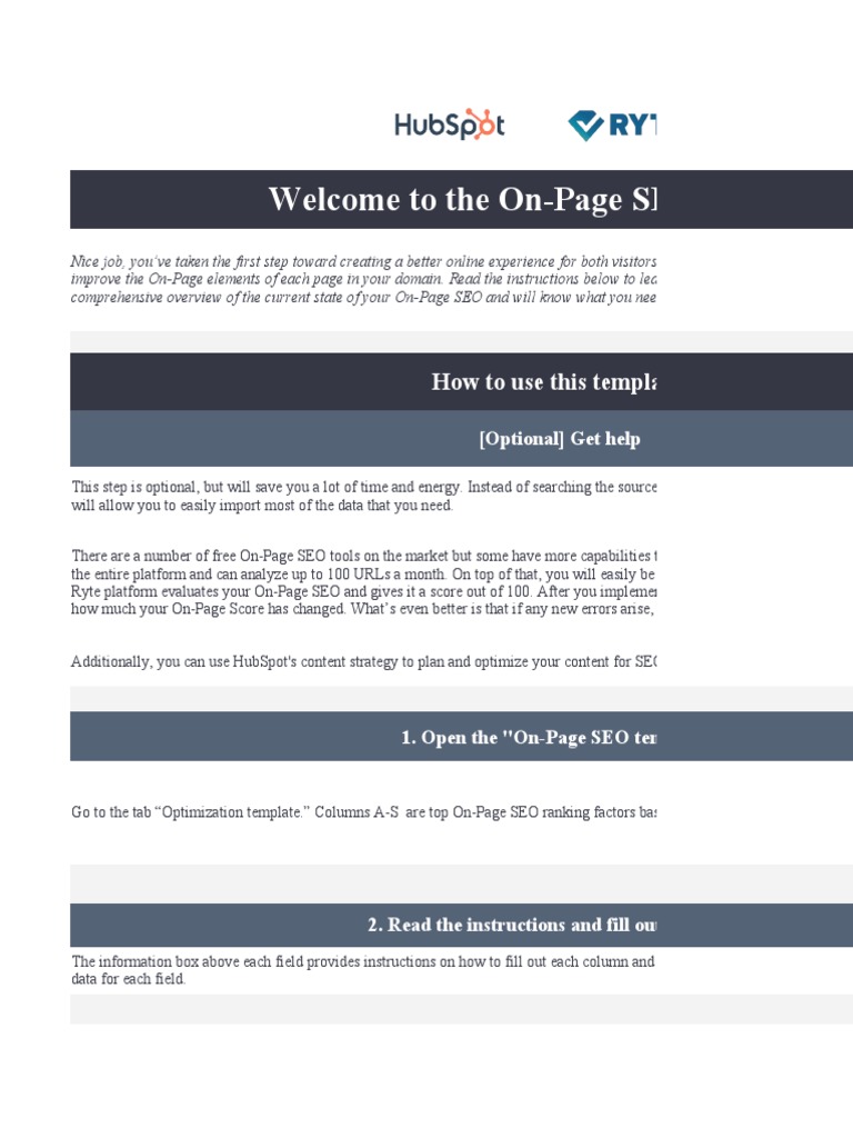 An Introduction to Using the On-Page SEO Template: A Step-by-Step Guide ...
