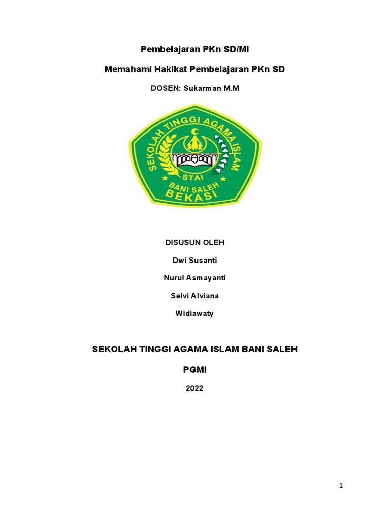 Makalah Pembelajaran PKN SD Kel. 2 | PDF