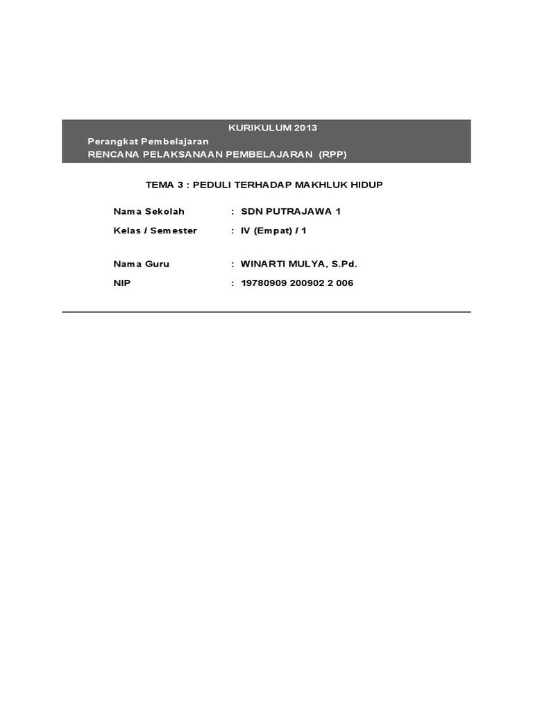 RPP TEMA 3 MATEMATIKA (Repaired) | PDF