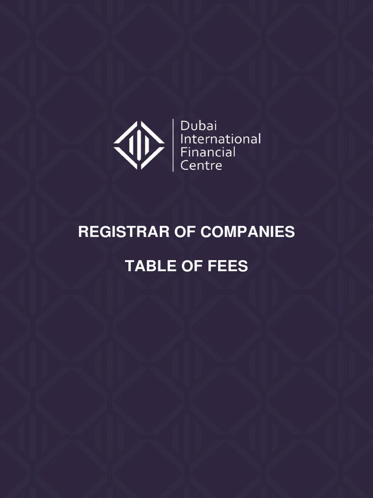 Table of Fees: A Breakdown of Registration and Incorporation Costs for ...