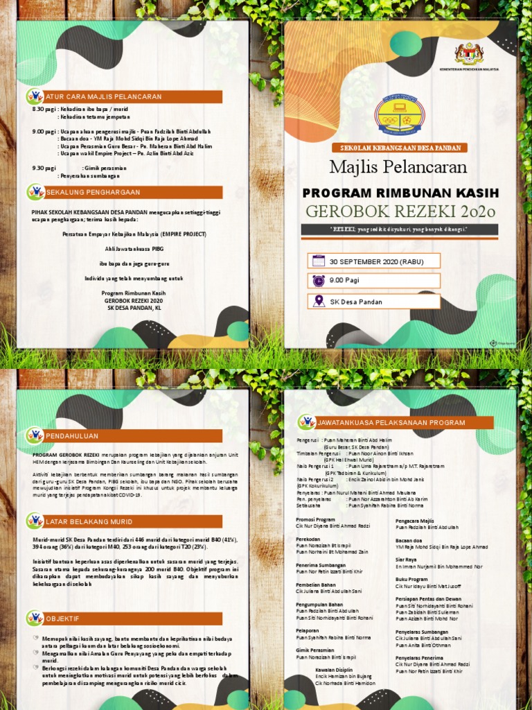 Buku Program Buku Program Pelancaran Program Gerobok Rezeki 2020 | PDF