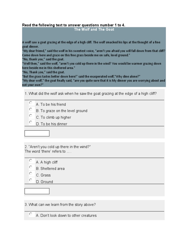 LATIHAN SOAL NARRATIVE | PDF | Lion