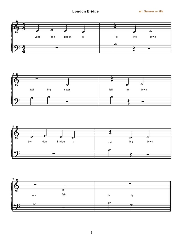London Bridge Easy Piano Notes | PDF