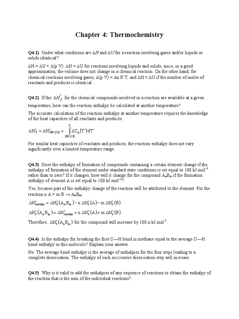 Chem 340 Answers Concepts 2 | PDF | Calorimetry | Enthalpy