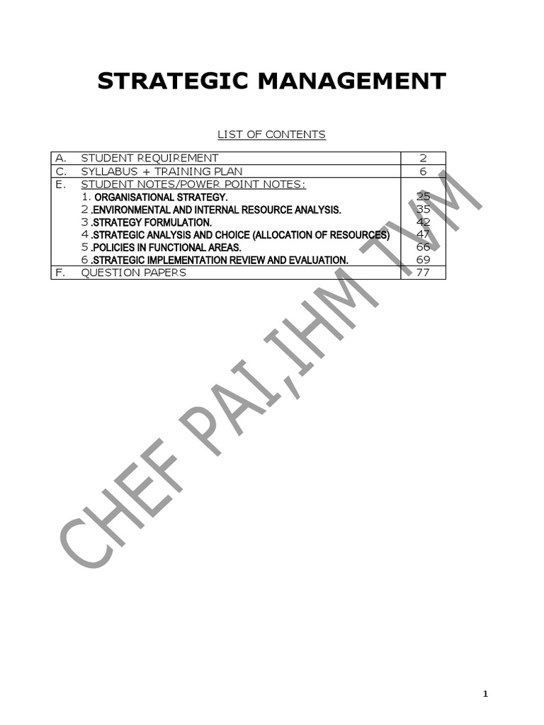 Strategic Management V Sem | PDF | Strategic Management | Swot Analysis
