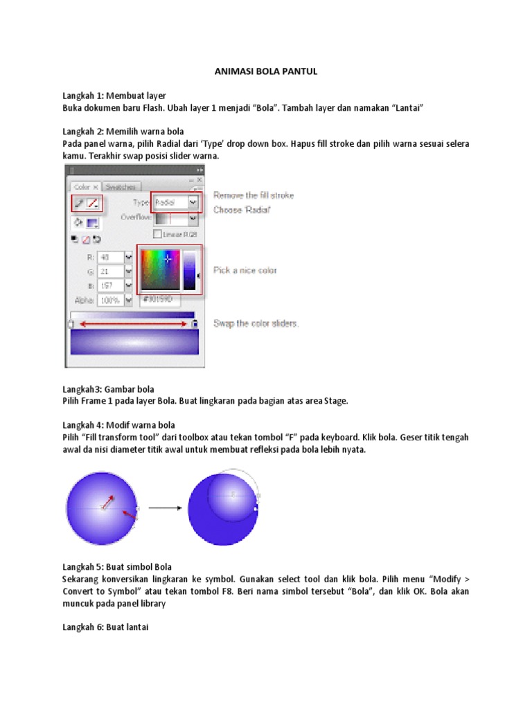 Panduan Animasi Bola Pantul | PDF | Game & Aktivitas