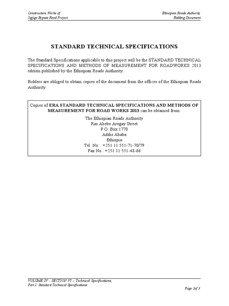 Section VI Technical Specification | PDF | Specification (Technical ...