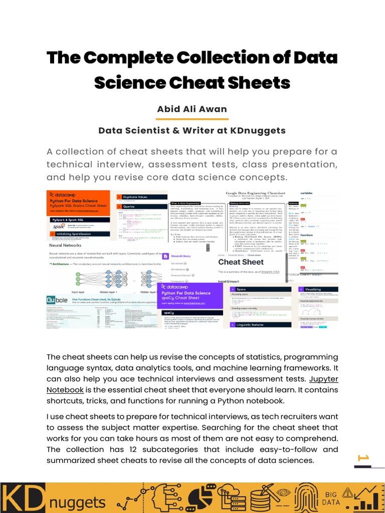 KDnuggets The Complete Collection of Data Science Cheatsheets | PDF | Machine Learning | Sql