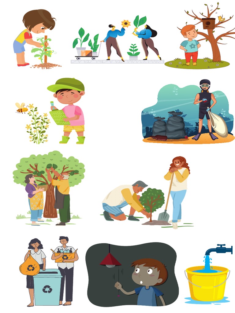 Taking Care of Environment For Kids Clipart | PDF