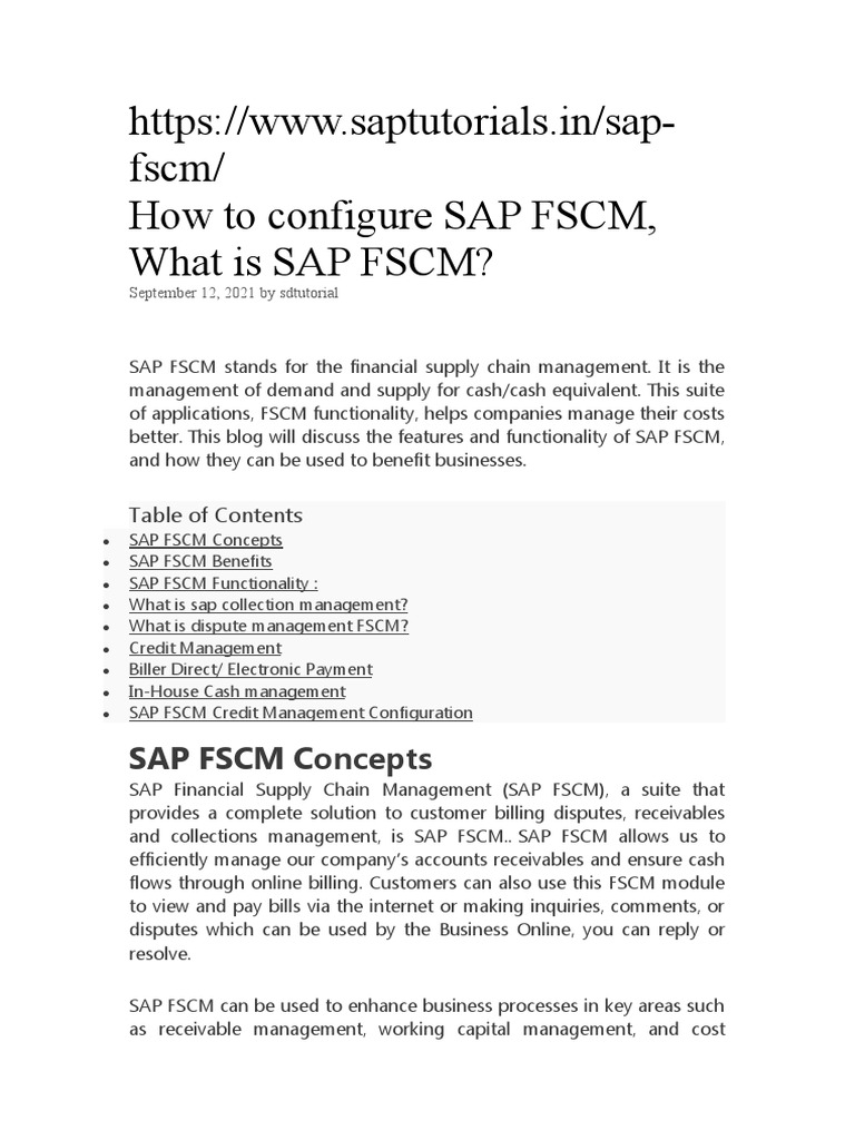 Sap FSCM Introduction 2 | PDF | Supply Chain Management | Business
