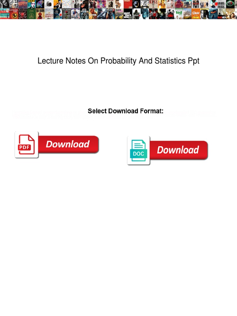 Lecture Notes On Probability and Statistics | PDF | Statistics ...