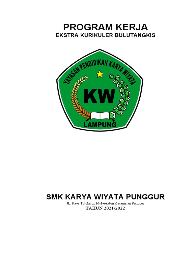 Program Kerja Ekstra Kurikuler Bulutangkis | PDF